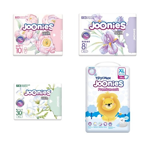 Набор JOONIES: подгузники для детей PREMIUM SOFT XL/12-17КГ N38 ...