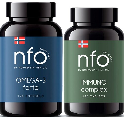 Набор NFO: ОМЕГА-3 ФОРТЕ 120 капс. + Иммунокомплекс 120 табл. - цена 2977 руб., купить в ...