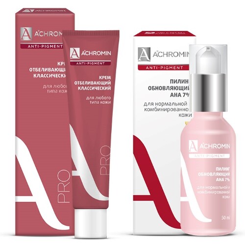 Набор ACHROMIN ANTI-PIGMENT: крем отбеливающий классический с УФ ...